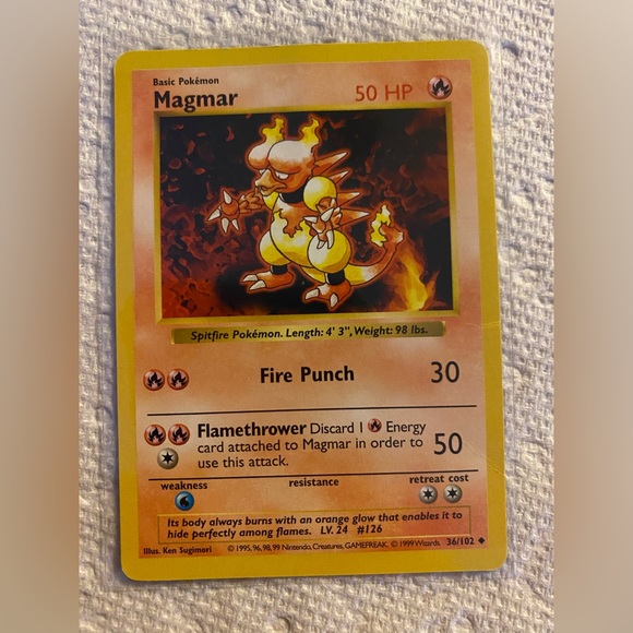 Pokemon | Toys | Original Shadowless Magmar | Poshmark